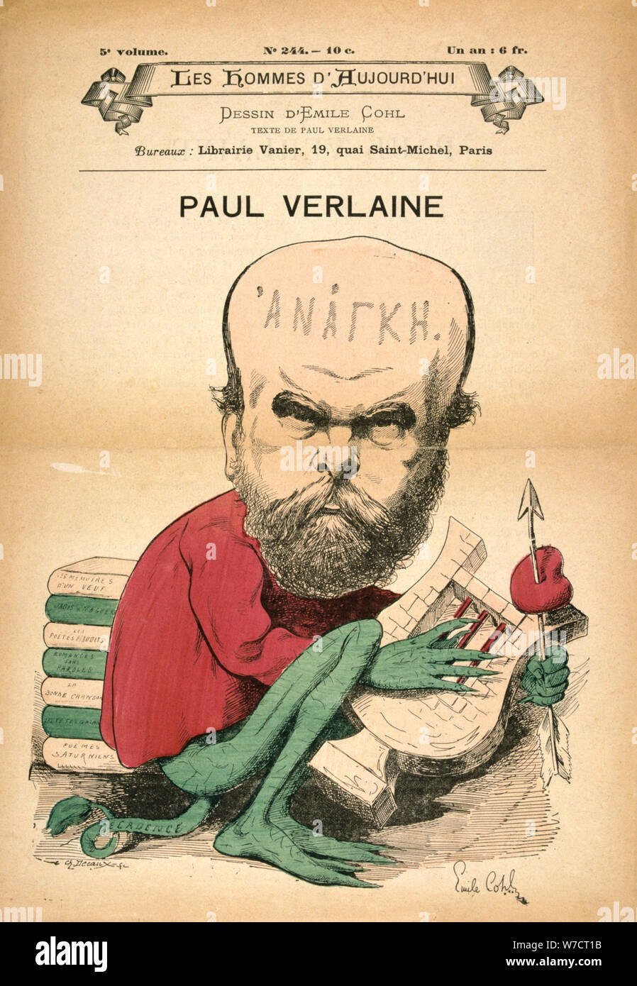 Paul Verlaine as Decadence, c1880s. Artist: Emile Cohl Stock Photo - Alamy