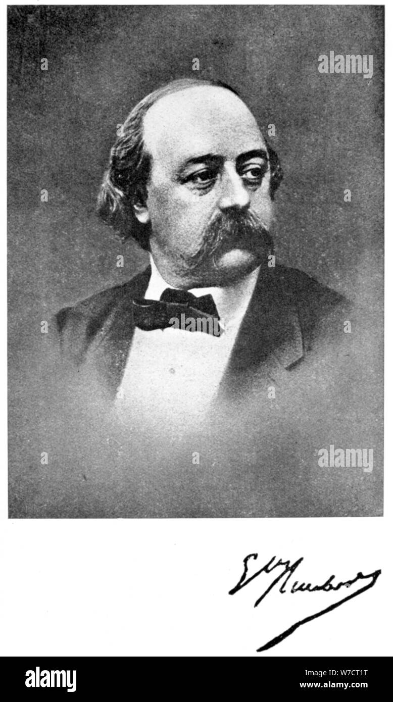 Gustave Flaubert, French novelist, 19th century. Artist: Unknown Stock ...