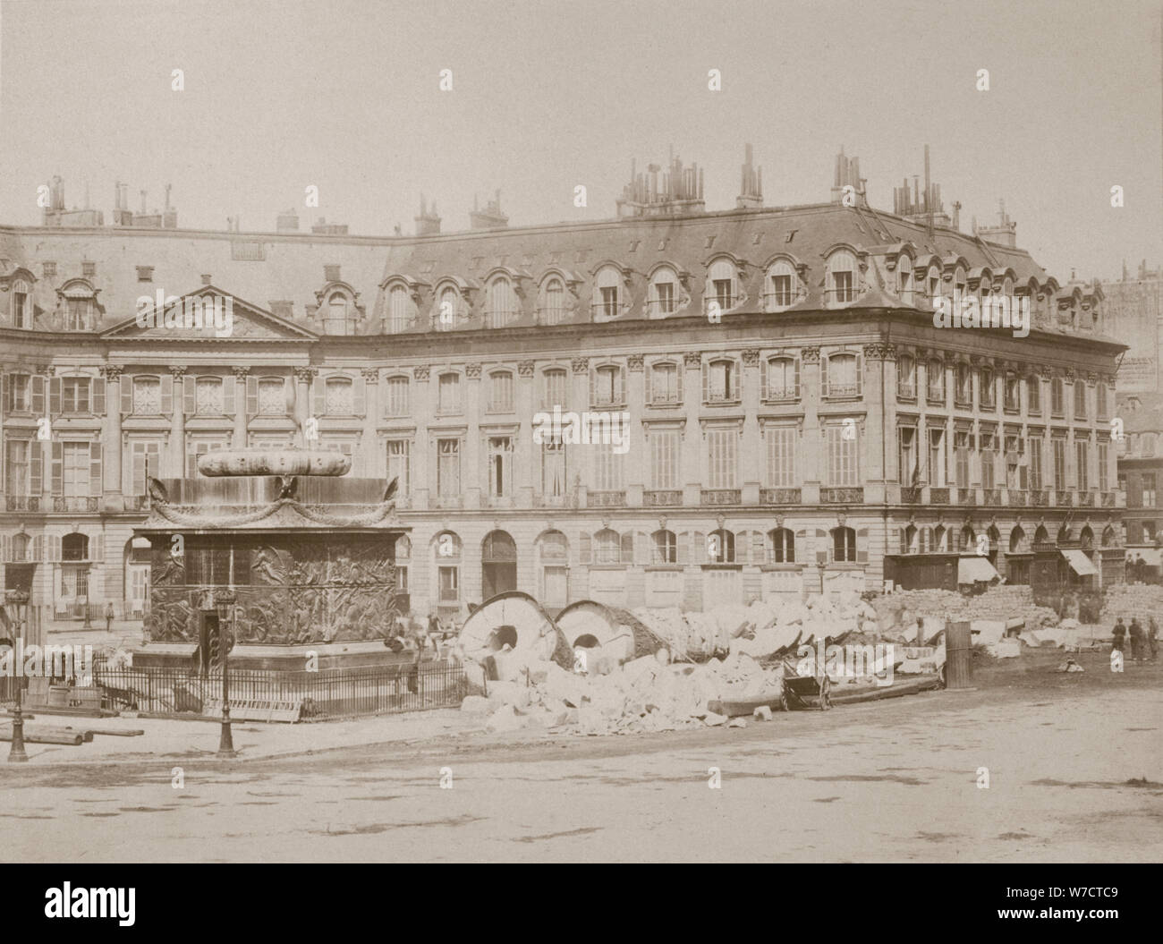 Fallen column, Place Vendome, Paris, 1871. Artist: Anon Stock Photo - Alamy
