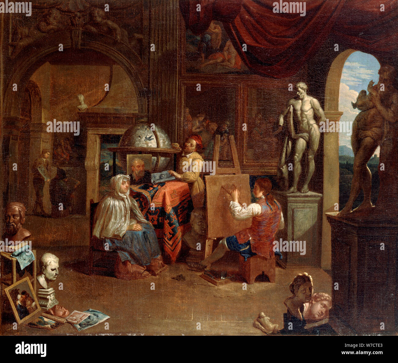 Artist studio scene, (1680-1720?). Artist: Gerard Thomas Stock Photo ...