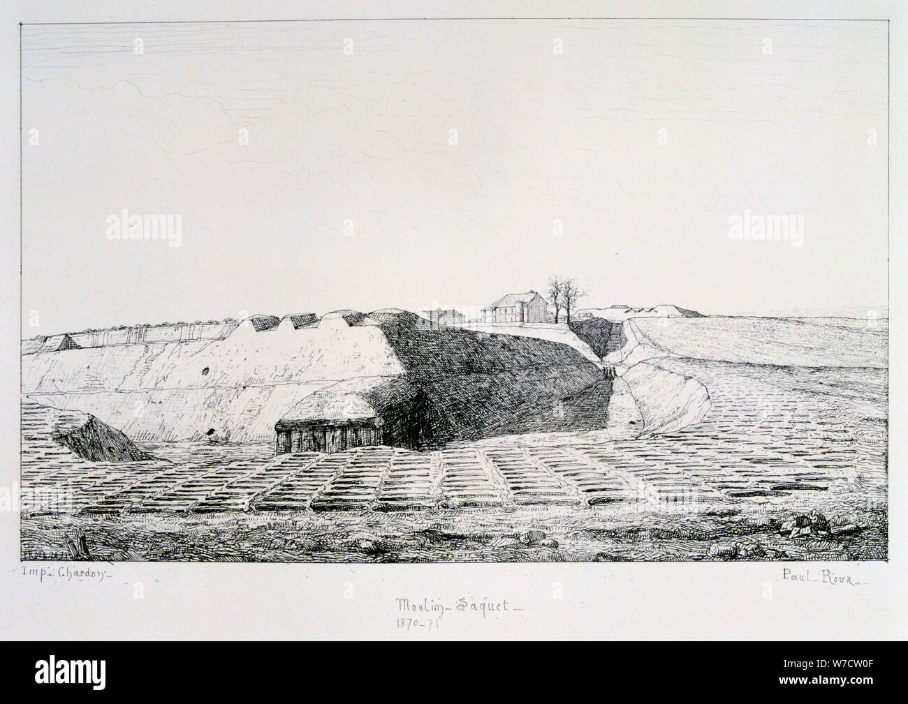 Moulin Saquet, Siege of Paris, 1870-1871. Artist: Paul Roux Stock Photo ...