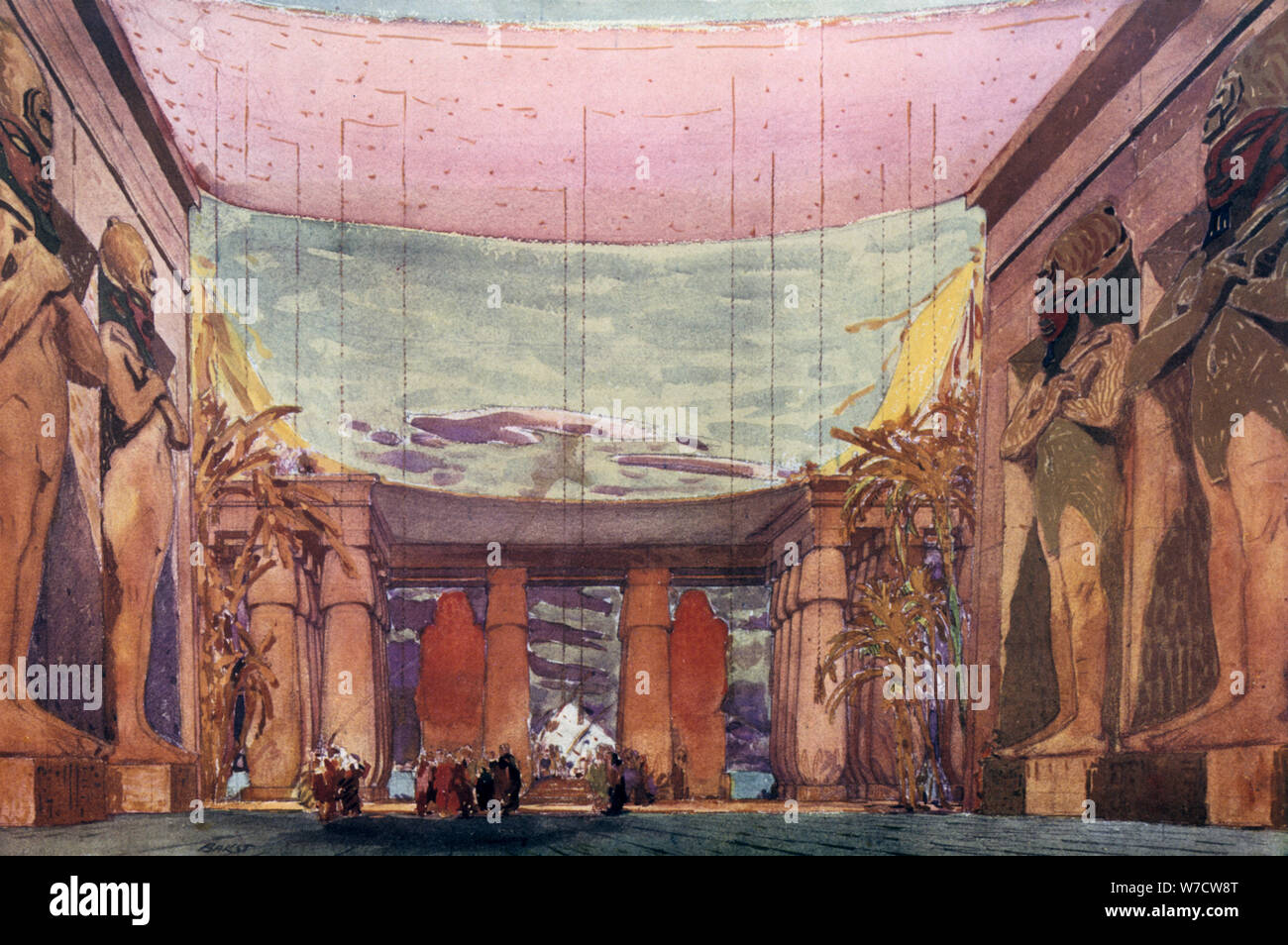 Set design for a Ballets Russes production of Cleopatra, 1909. Artist ...