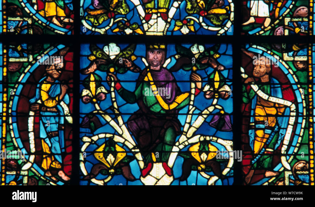 Prophet, stained glass, Chartres Cathedral, France, 1145-1155. Artist ...