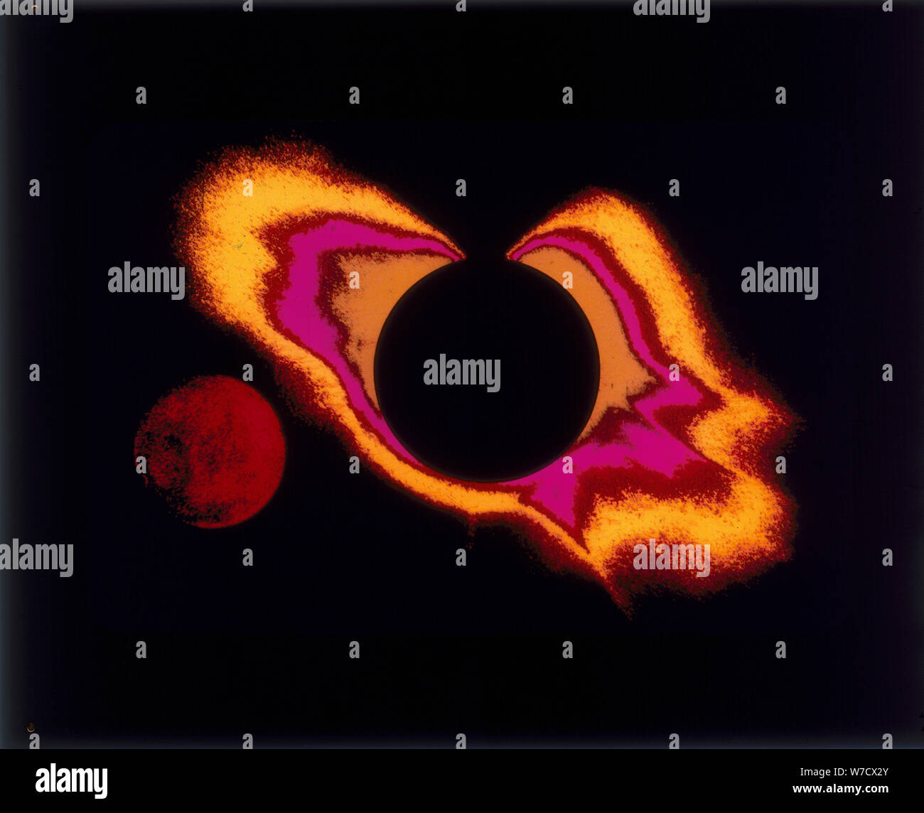 False colour photograph of the sun and the moon, c1970s. Artist ...