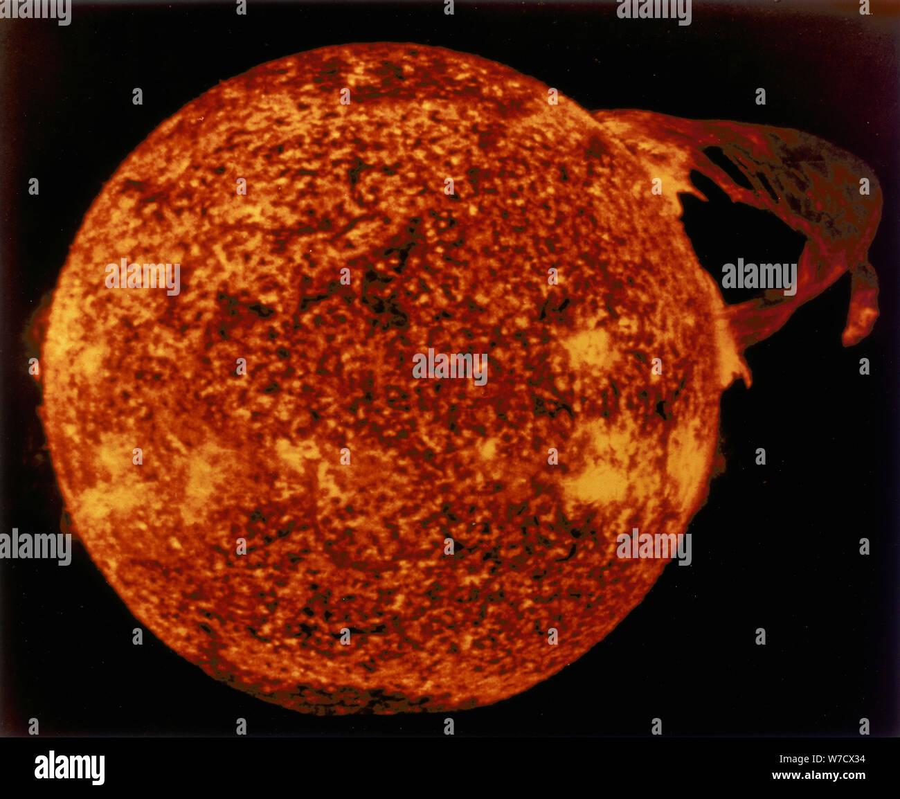 Large solar prominence in extreme ultraviolet light, 1973. Artist ...