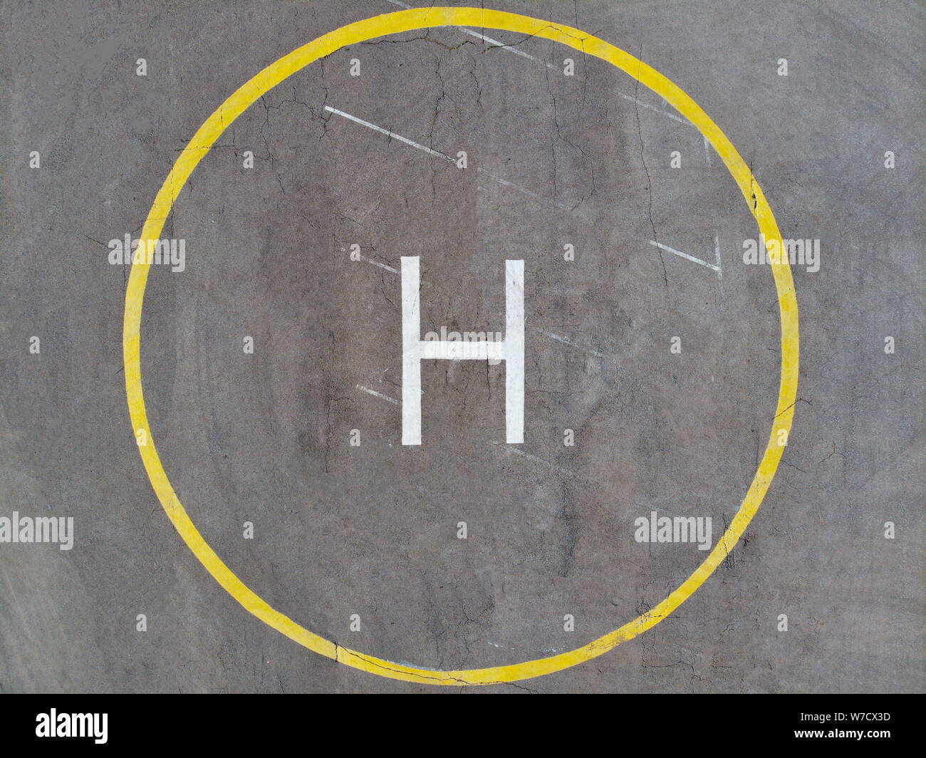 Drone photographed the helipad from the air. Helicopter helipad Stock ...