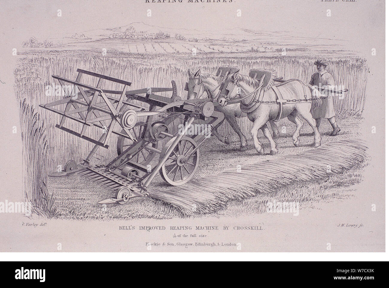 Bell's improved reaping machine by Crosskill, c1840s. Artist: Joseph ...