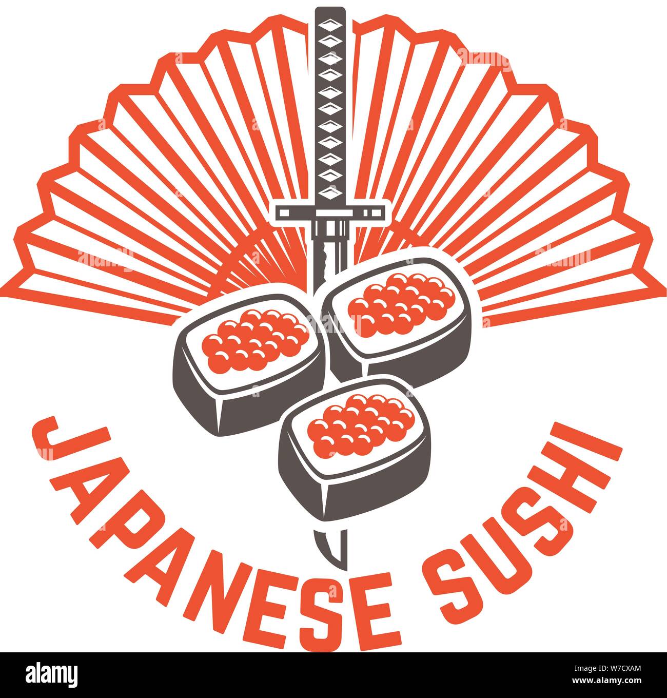 Sushi shop emblem template. Design element for logo, label, sign ...