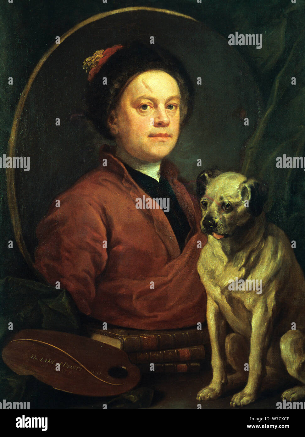 'The Painter and his Pug ', 1745. Artist: William Hogarth Stock Photo ...