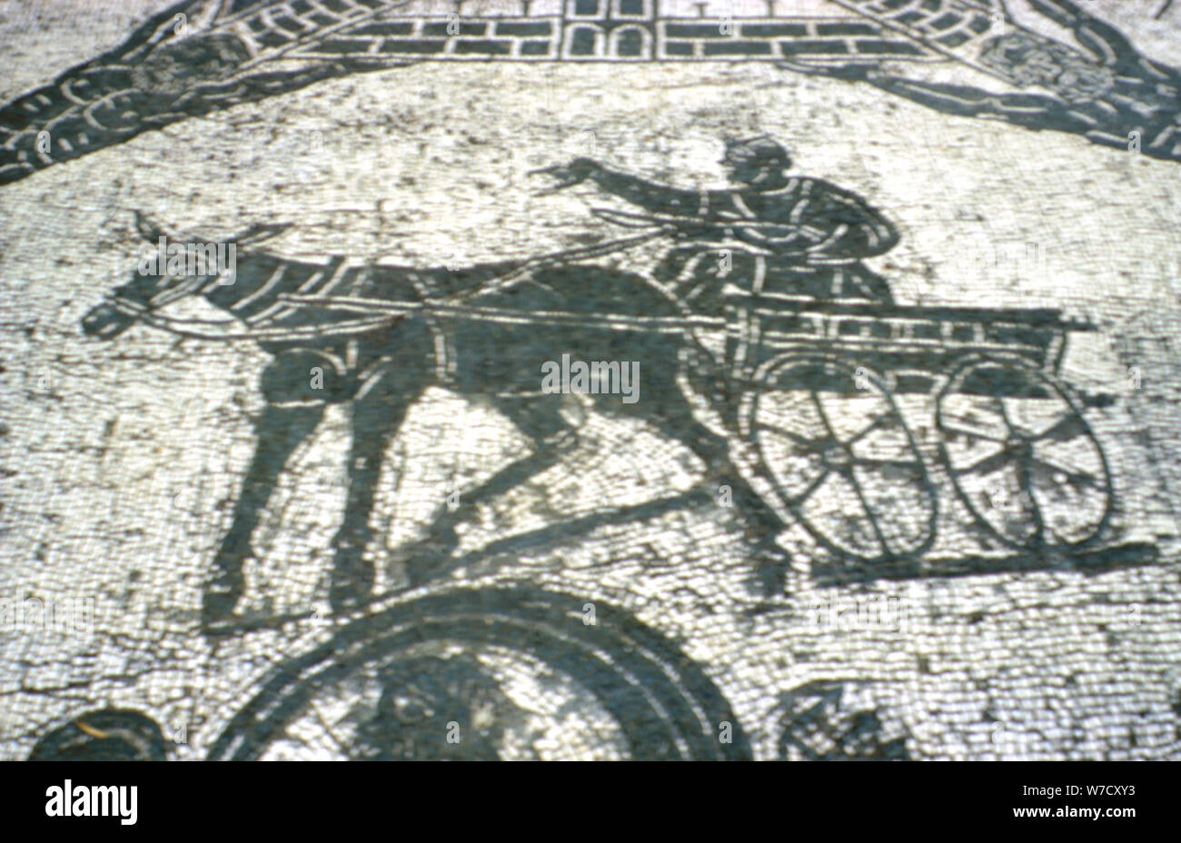 Roman cart, mosaic from the frigidarium, Ostia, Italy, c150. Artist ...