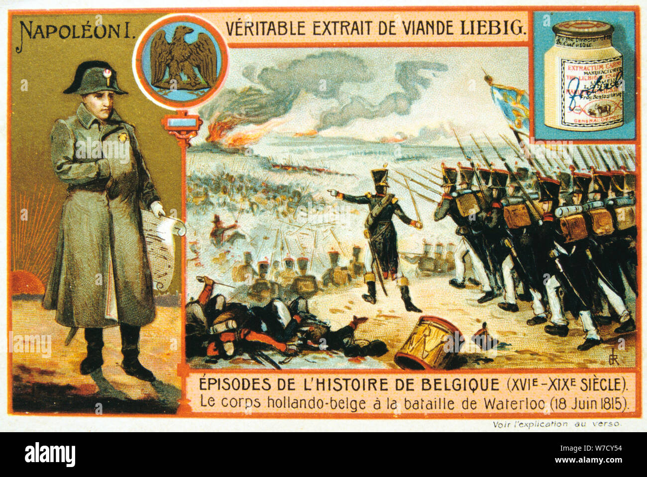 Dutch-Belgian troops at the Battle of Waterloo, 1815, (late 19th ...
