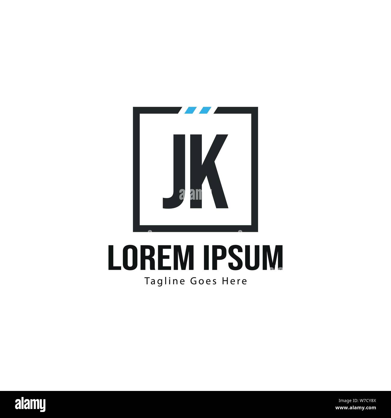 Initial JK logo template with modern frame. Minimalist JK letter logo ...