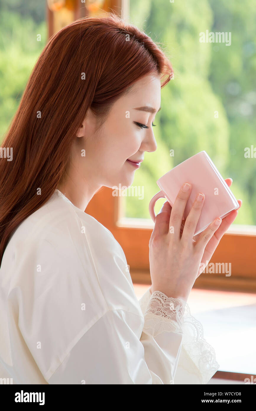 Attractive beautiful woman daily life 077 Stock Photo - Alamy