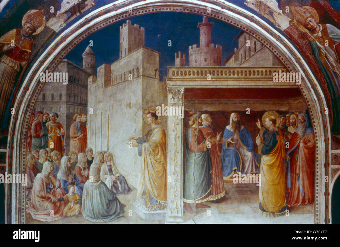 'St Stephen Preaching', mid 15th century. Artist: Fra Angelico Stock ...