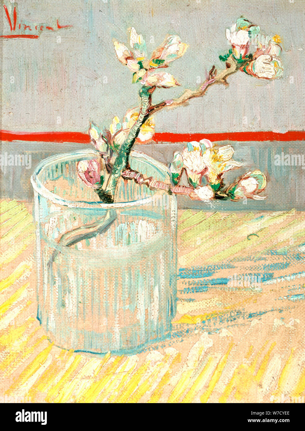 'Sprig of Flowering Almond Blossom in a Glass', 1888. Artist: Vincent ...
