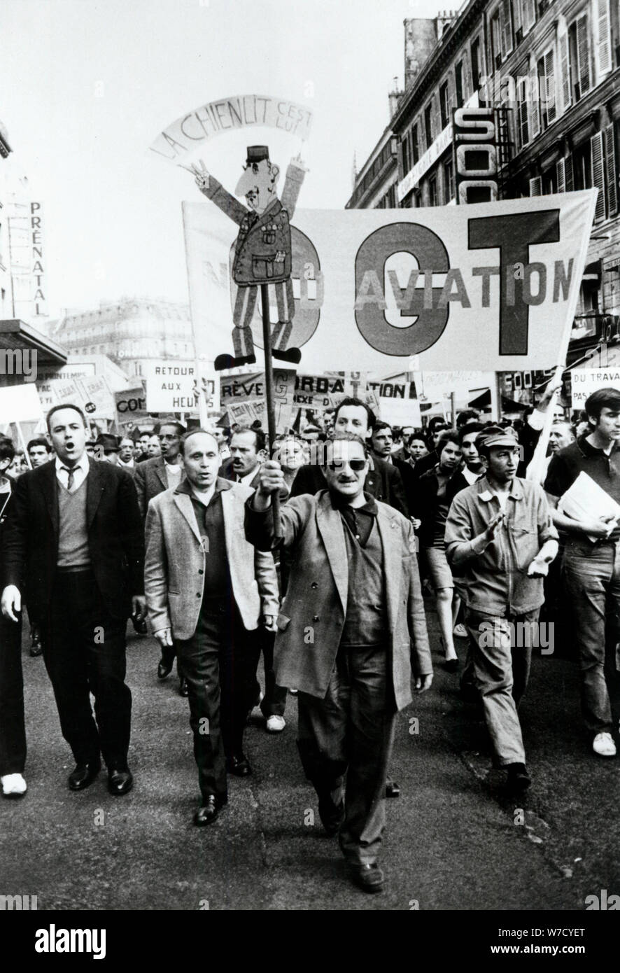 Trade union march, Paris, 1968. Artist: Anon Stock Photo - Alamy