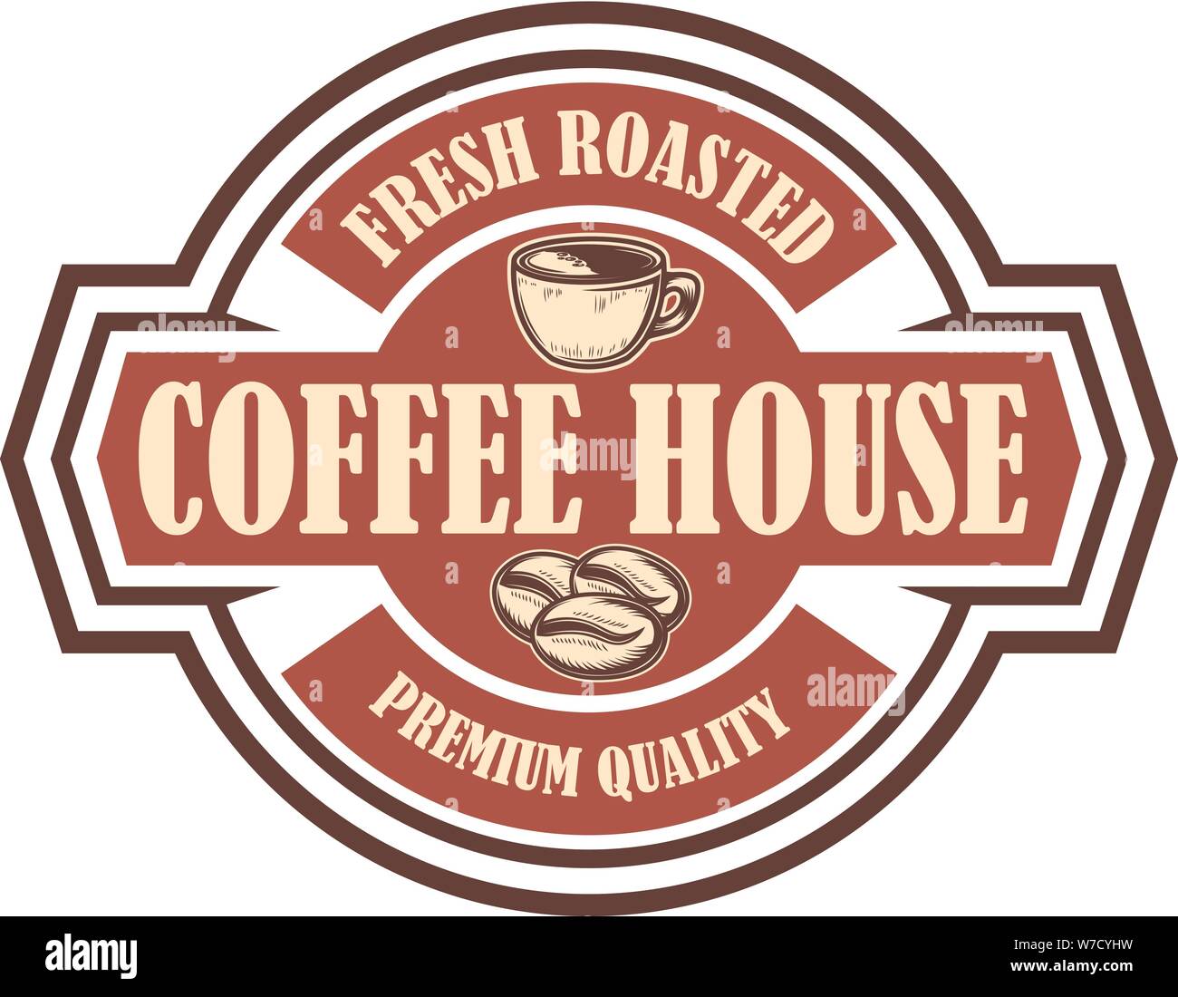 Coffee house emblem template. Design element for logo, label, sign ...