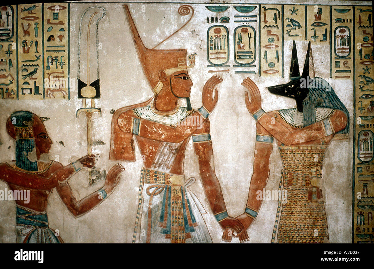 Wallpainting from a tomb of son of Rameses III, Valley of the Queens ...