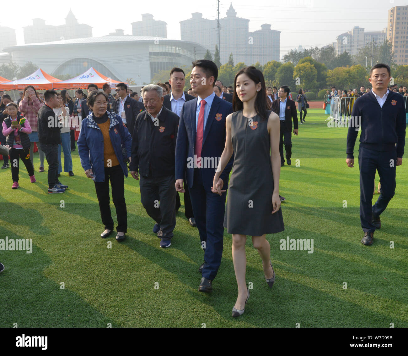 Richard Liu Qiangdong, left, Chairman and CEO of JD.com, and his wife ...