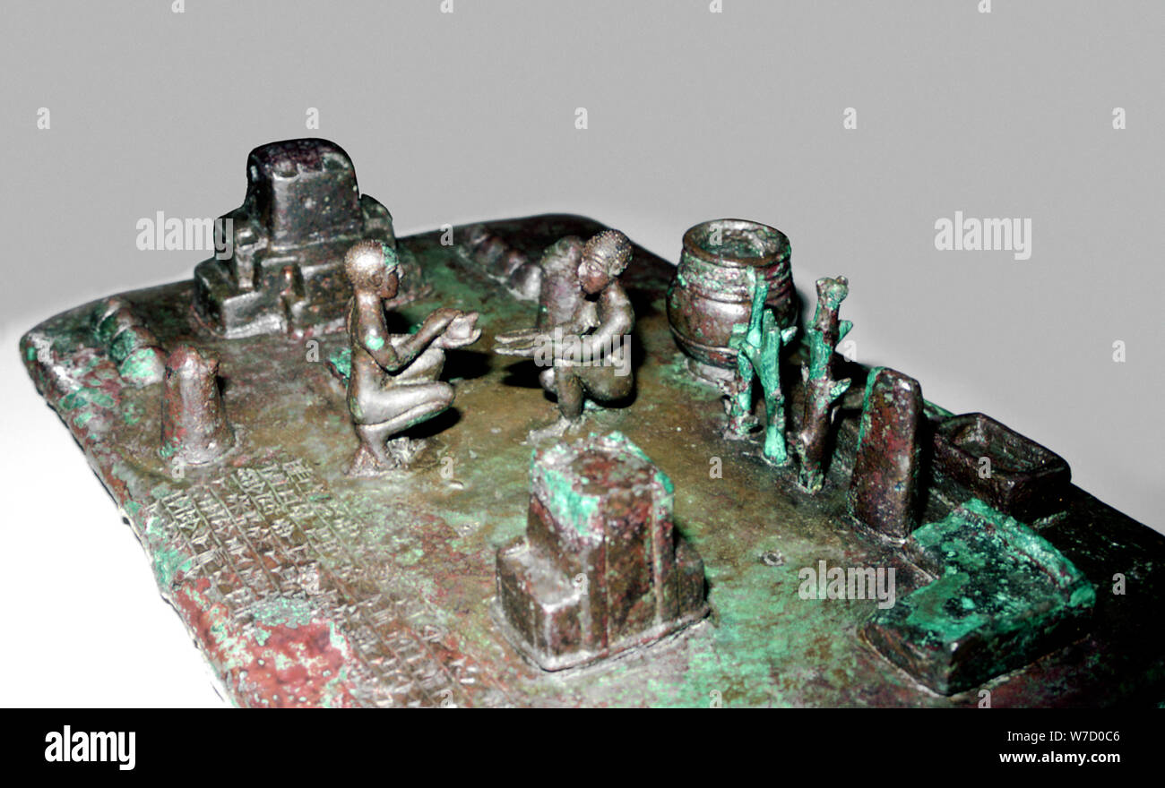 Bronze model of a cult place for ceremony of the rising of the sun ...