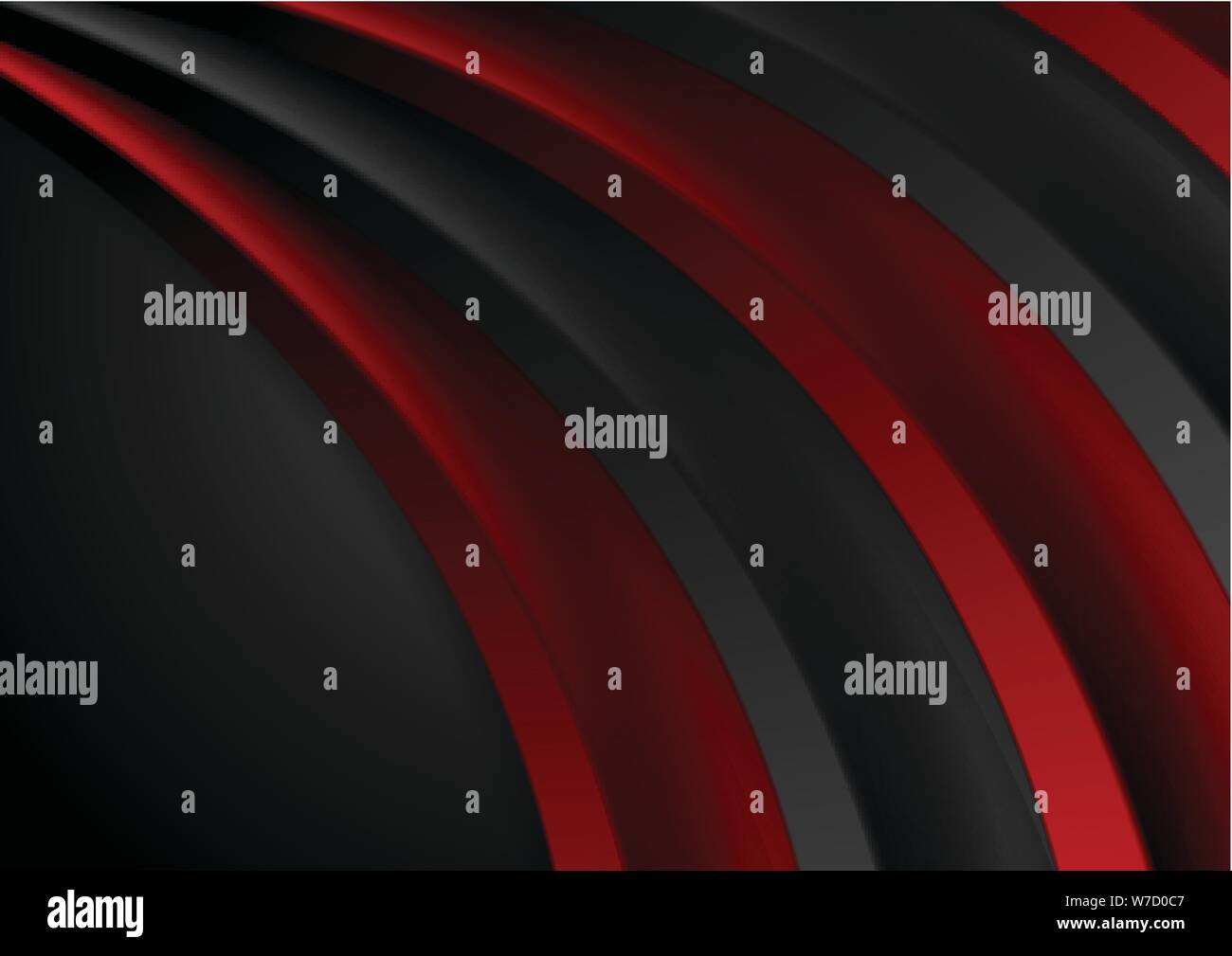 Contrast red and black abstract smooth wavy background. Modern vector ...