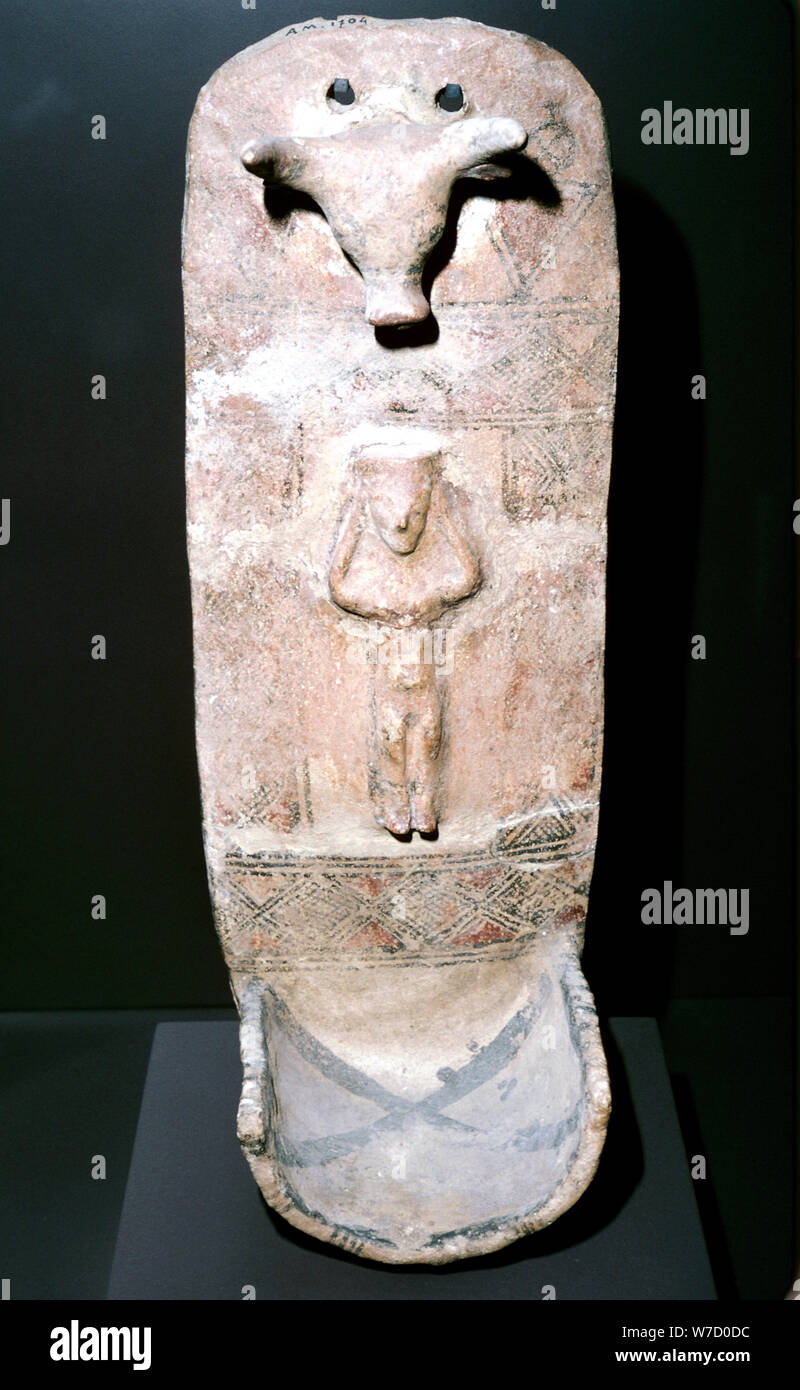 Painted terracotta from the Athienon Acropolis, Cyprus, c8th century BC ...