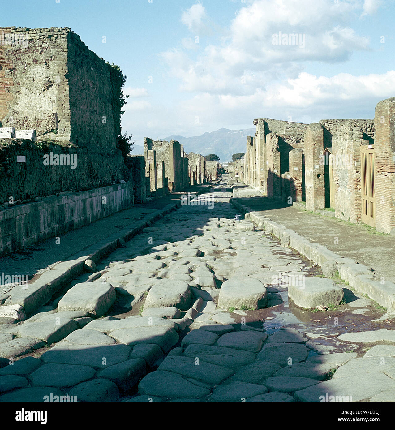 A street in the Roman town of Pompeii, Italy. Artist: Unknown Stock ...