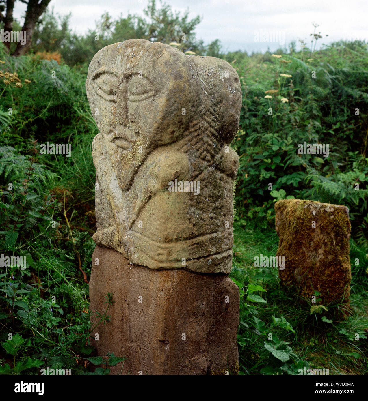Pagan celtic stone janus head figure hi-res stock photography and ...