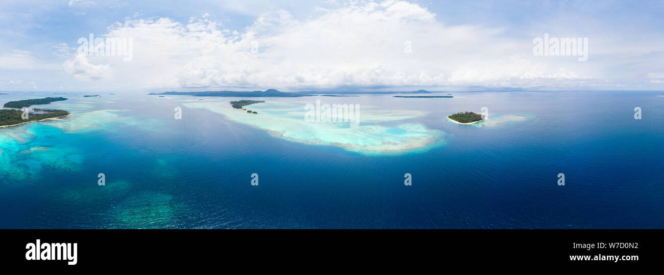 Aerial view Banyak Islands Sumatra tropical archipelago Indonesia ...