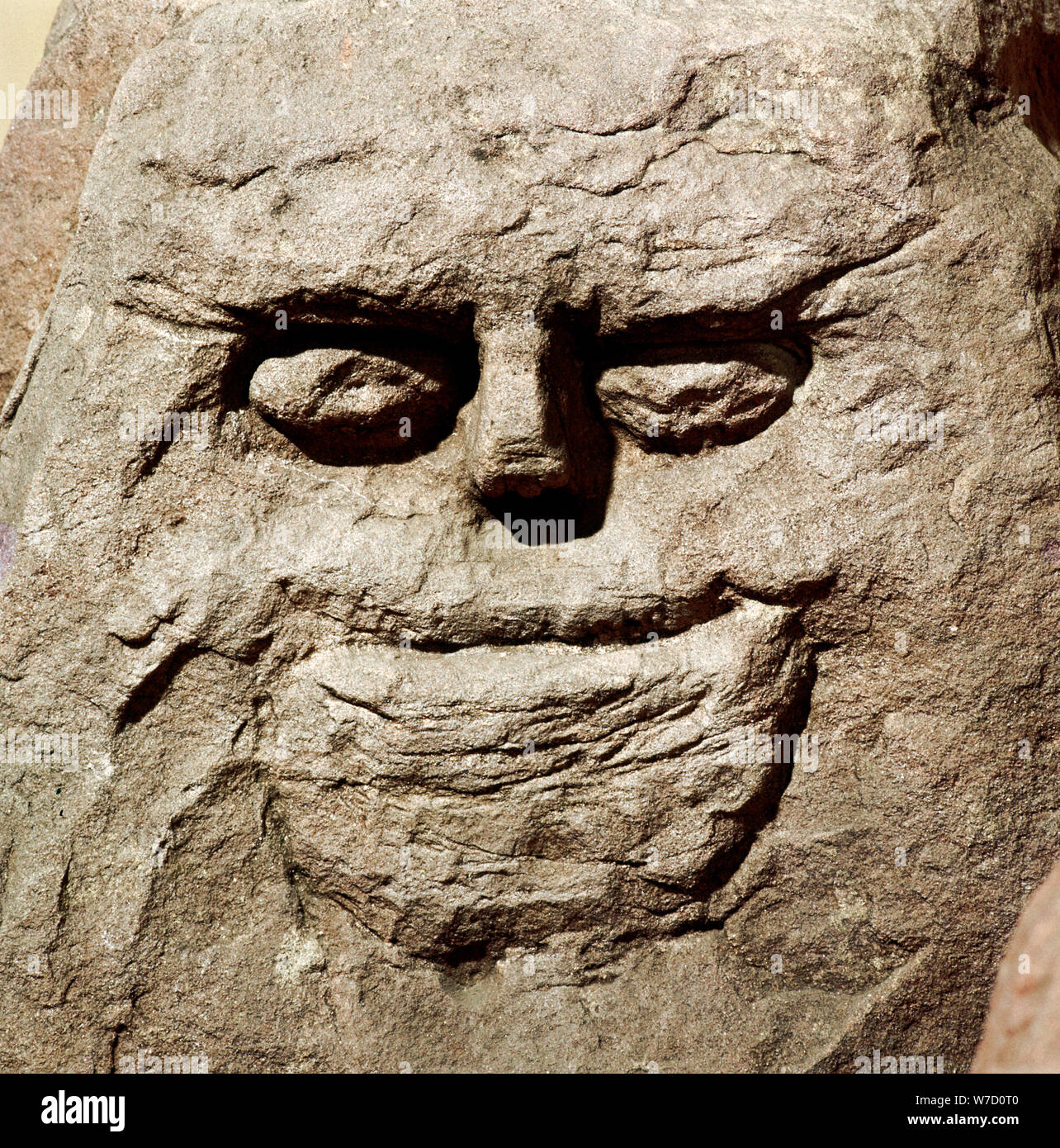 Stone head from pagan Celtic shrine at Cinderford, Gloucestershire ...