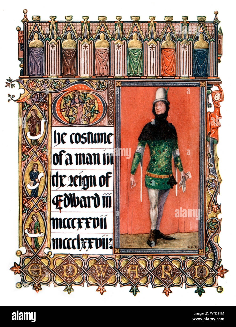 The costume of a man in the reign of Edward III, (1909). Artist ...
