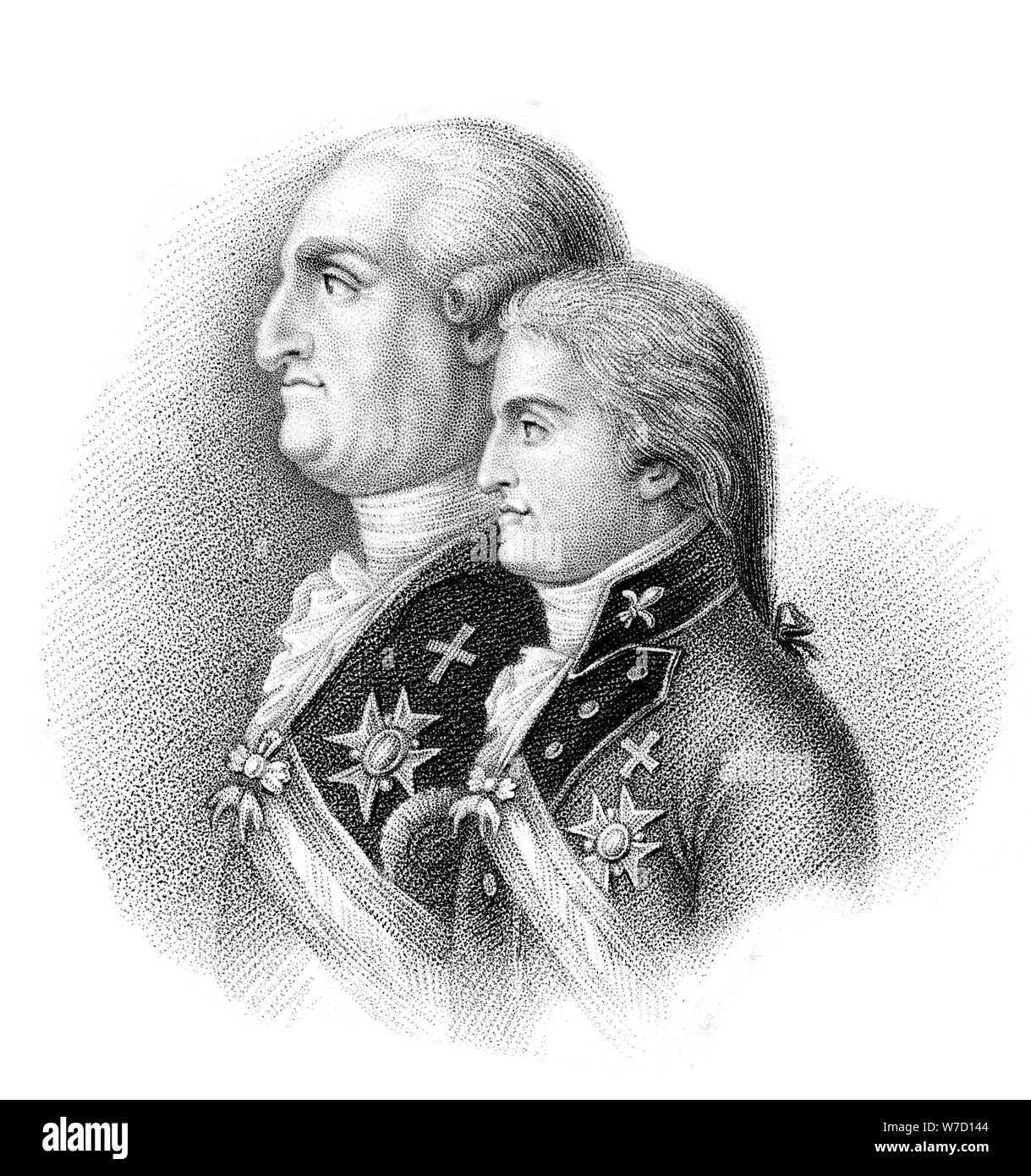 Charles IV, King of Spain and his son Ferdinand VII, 19th century ...