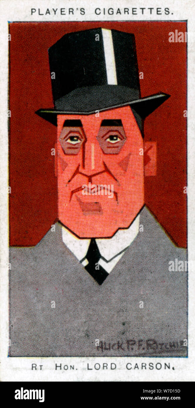 Edward Carson, 1st Baron Carson, Ulster leader and advocate, 1926 ...