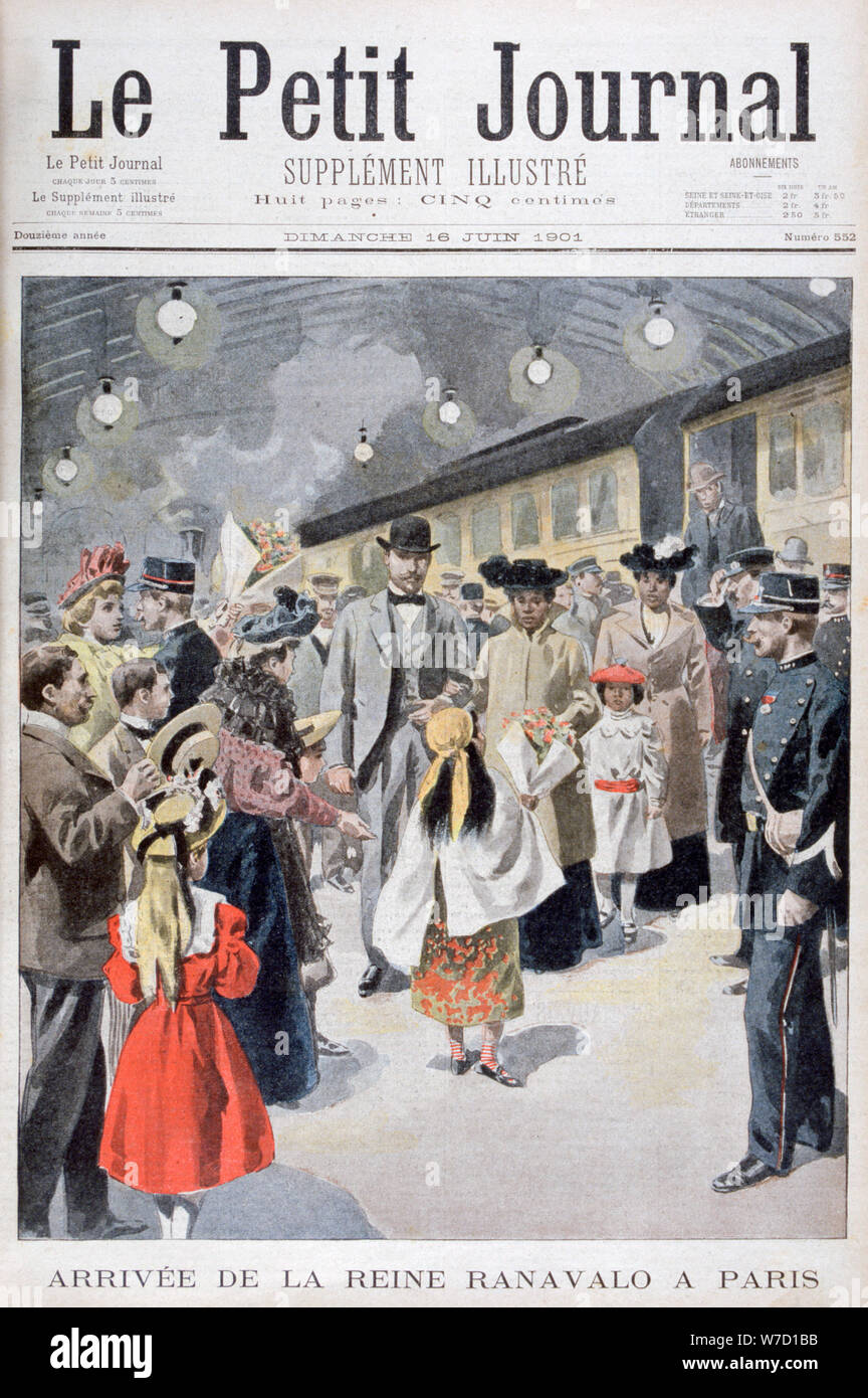 The Queen of Madagascar Ranavalo arrives in Paris, 1901. Artist ...