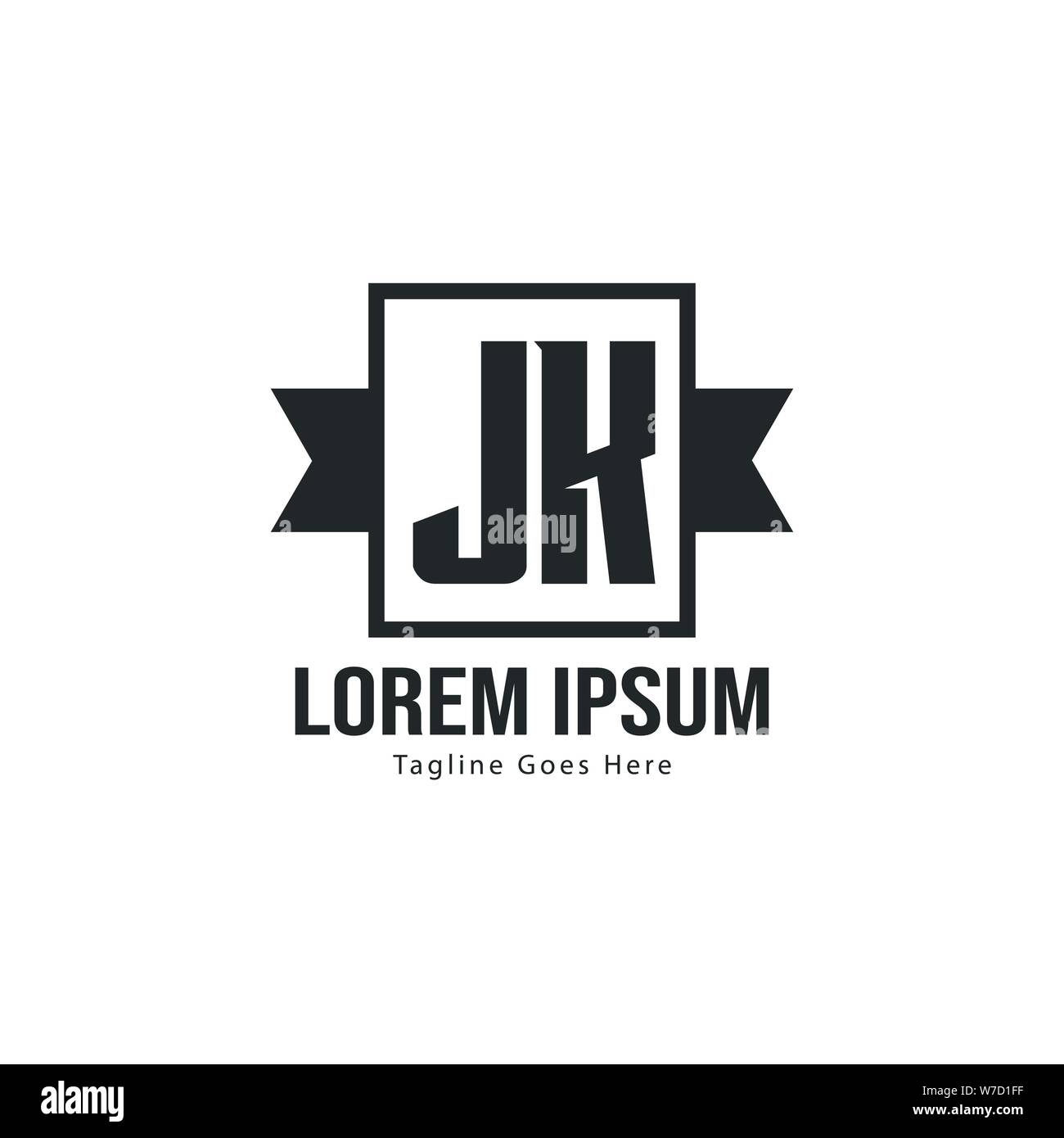 Initial JK logo template with modern frame. Minimalist JK letter logo vector illustration design ...