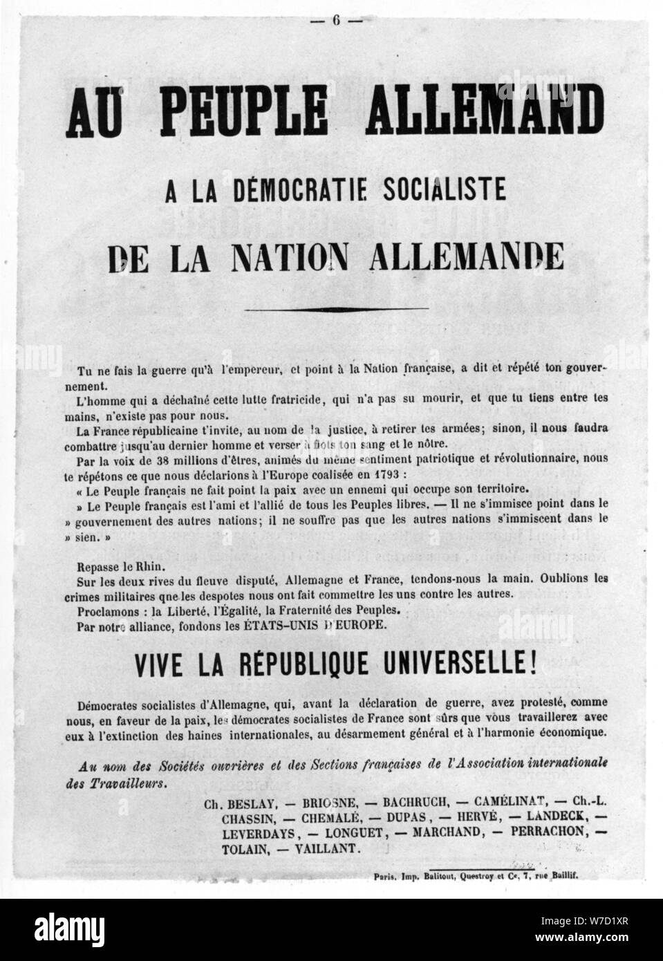 Au Peuple Allemand, from French Political posters of the Paris Commune ...