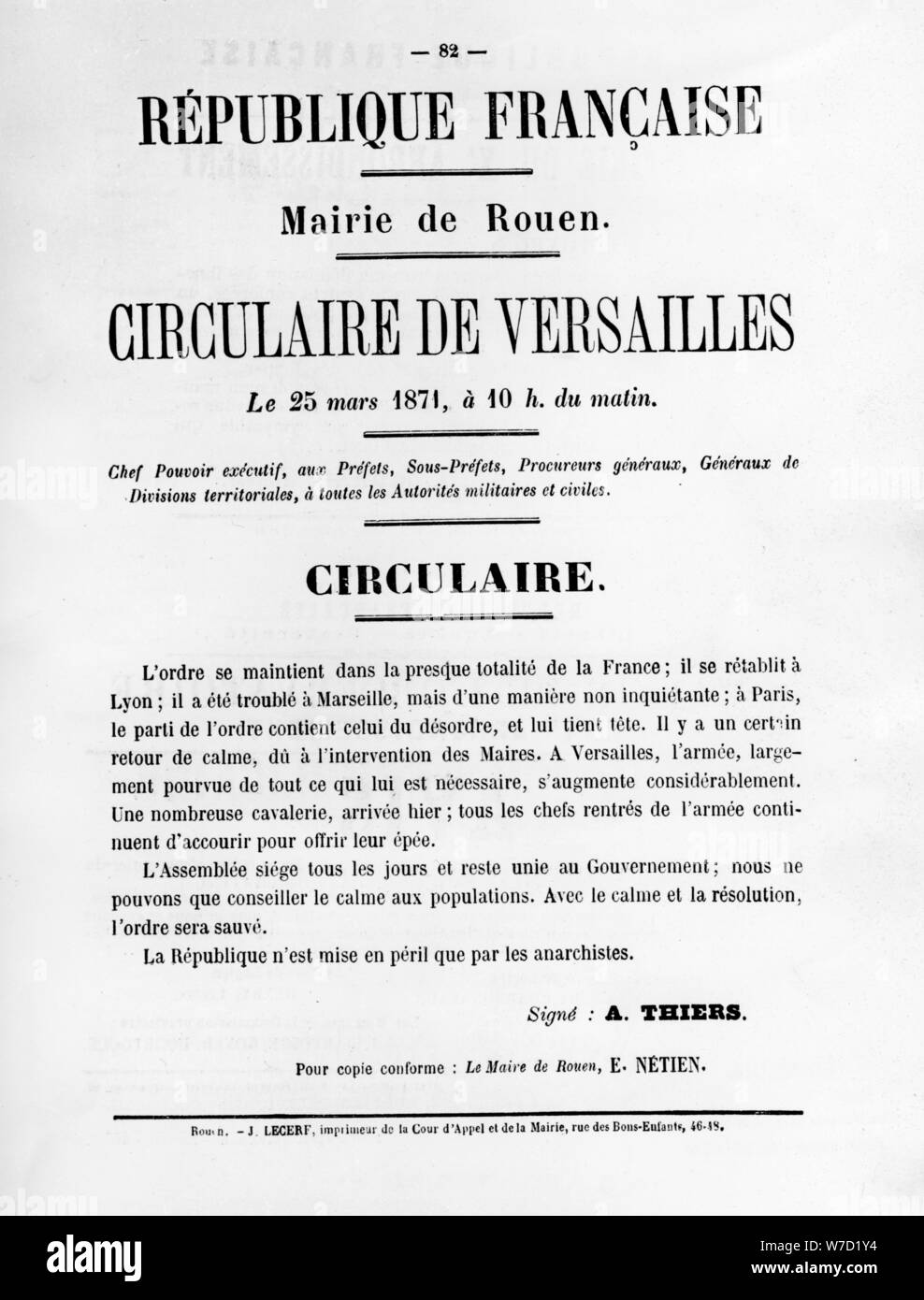 Circulaire de Versailles, from French Political posters of the Paris ...