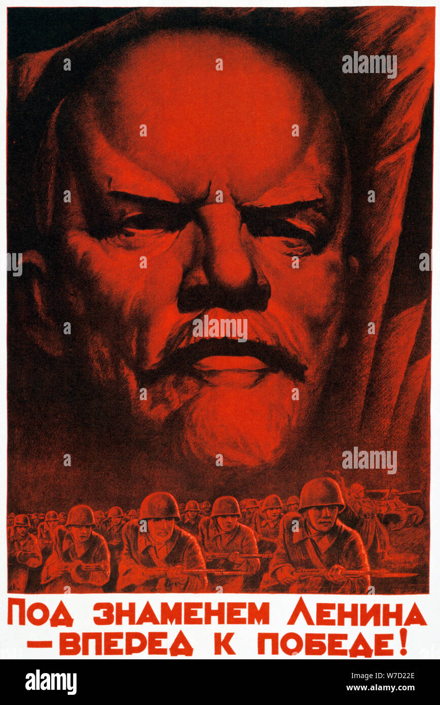 'Follow the Flag of Lenin to Victory', 1941. Artist: Unknown Stock ...