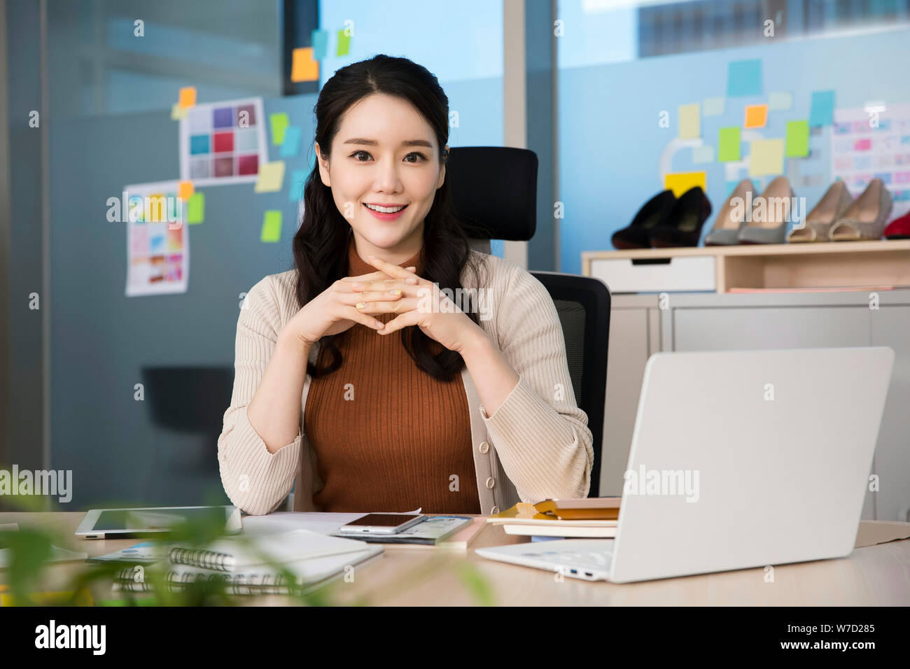 Office life concept, two asian business partners working in office 397 ...