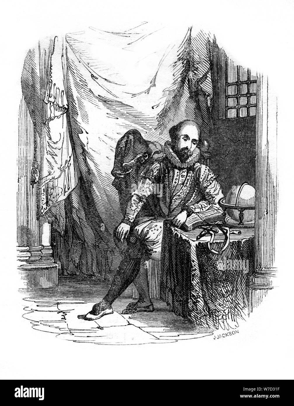 Elizabethan man in ruff Black and White Stock Photos & Images - Alamy