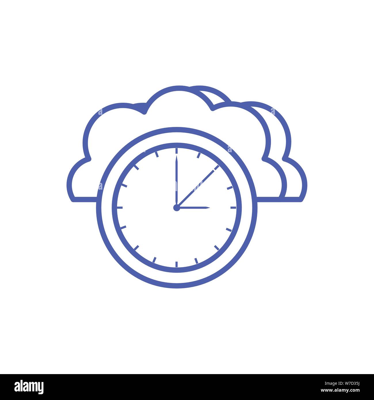 cloud computing technology with time clock vector illustration design ...