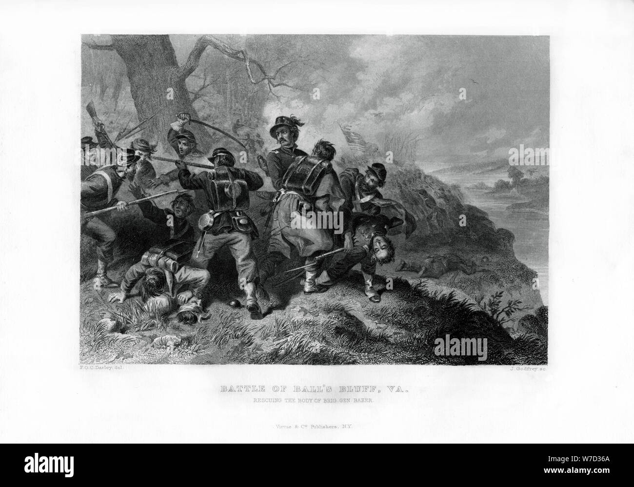 Rescue of the body of Colonel Edward Baker, Battle of Ball's Bluff ...