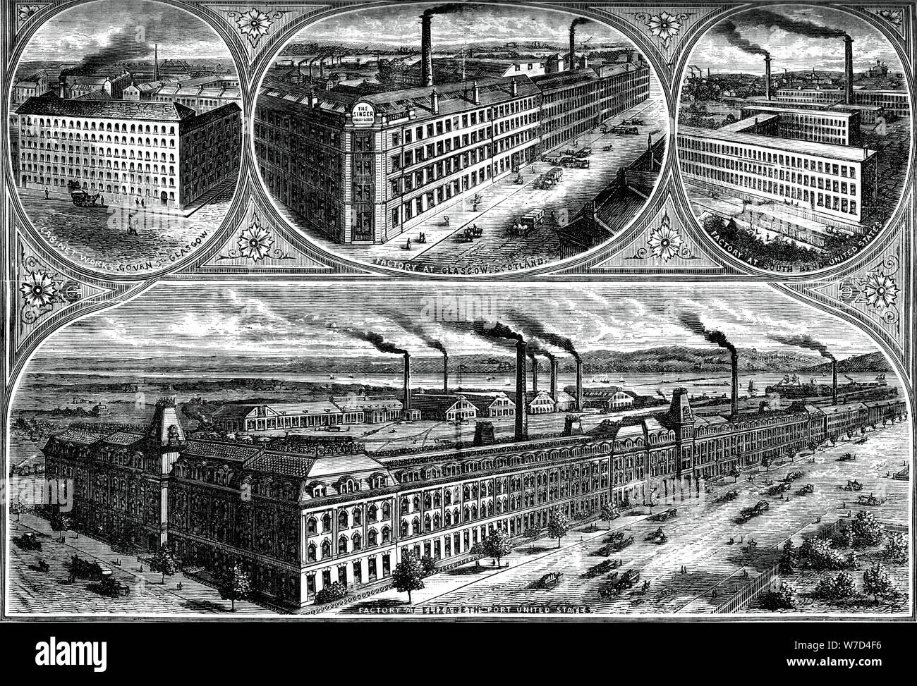 The factories of the Singer Manufacturing Company, c1880. Artist ...