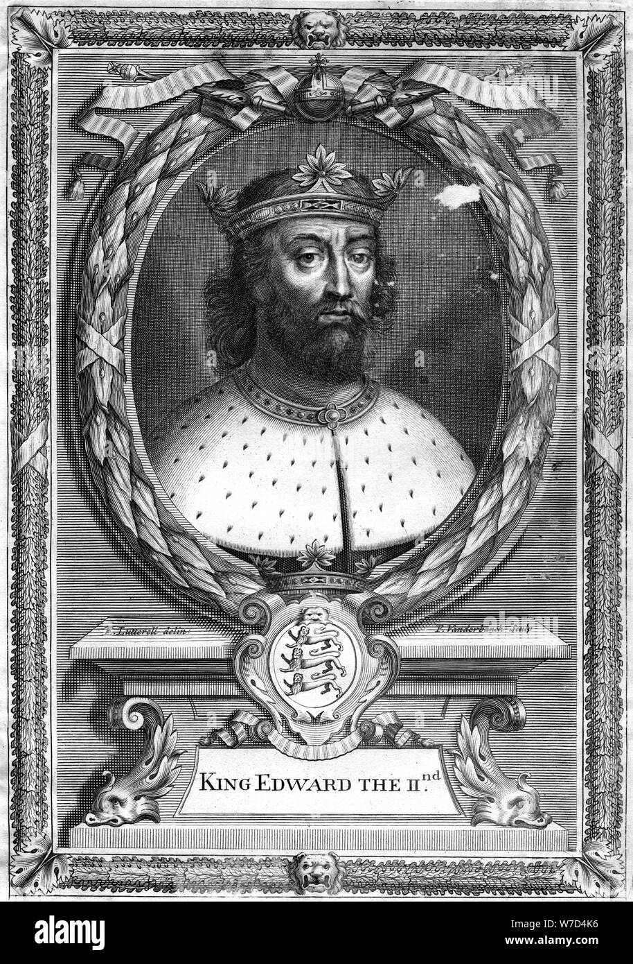 King Edward II of England, (17th century).Artist: P Vanderbanck Stock ...