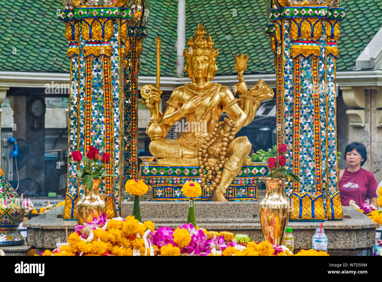 a statue of Phra Phrom, the Thai representation of Brahma, the Hindu ...