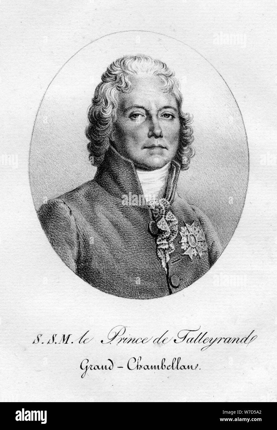 Charles Maurice de Talleyrand-Perigord, French diplomat, 19th century ...