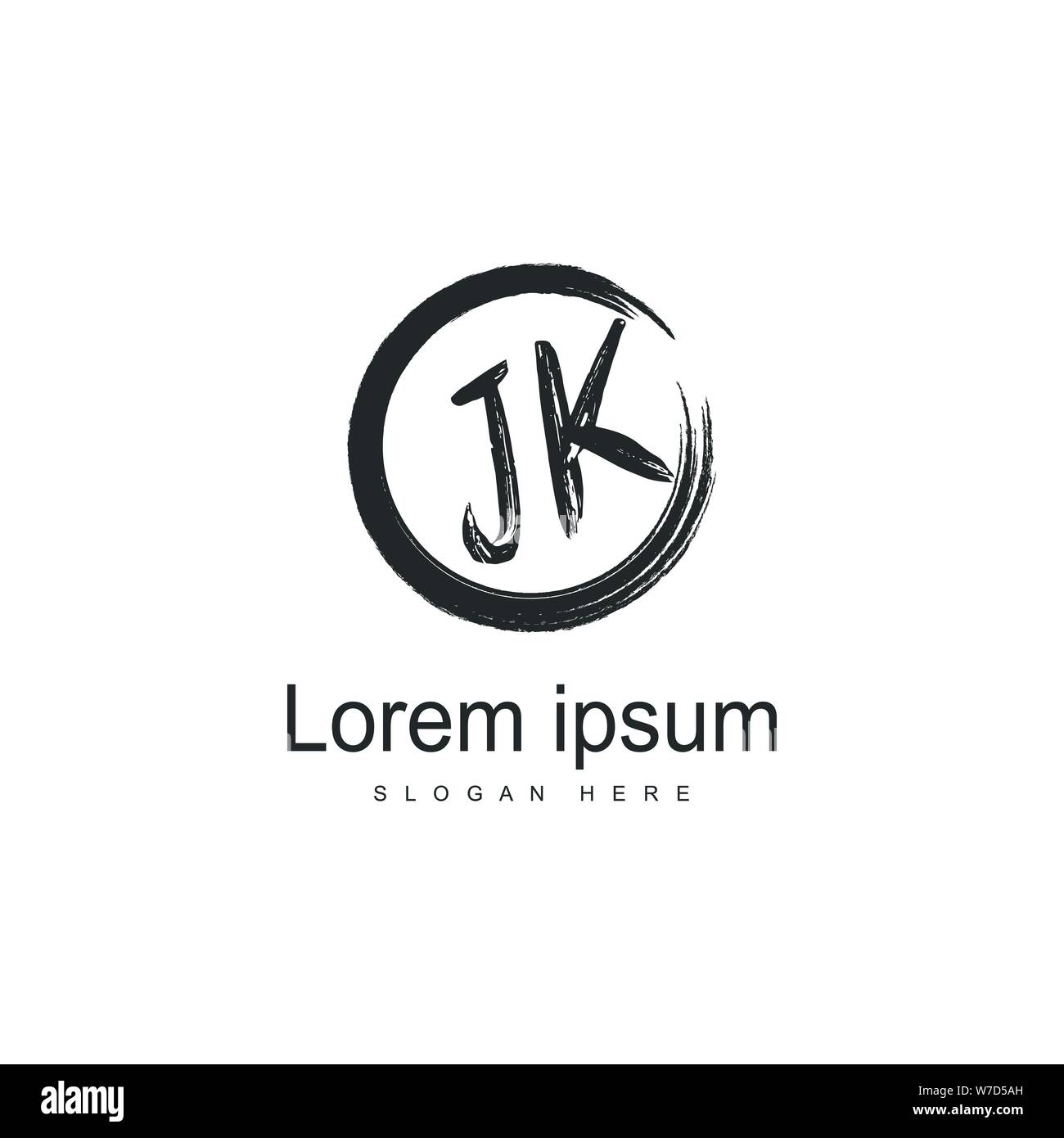 Initial JK logo template with modern frame. Minimalist JK letter logo vector illustration design ...