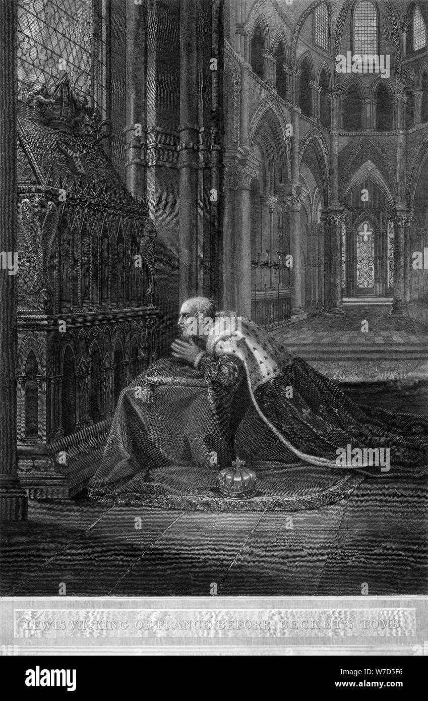 Louis VII, King of France before Becket's tomb, Canterbury Cathedral ...