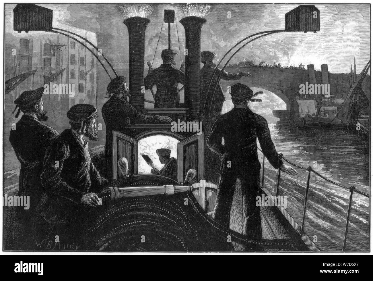 Steam fire-engine going to a riverside fire, London fire brigade, 1890 ...