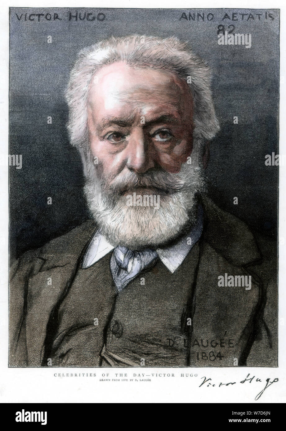 Victor Hugo, French author, 1885.Artist: D Laugee Stock Photo - Alamy
